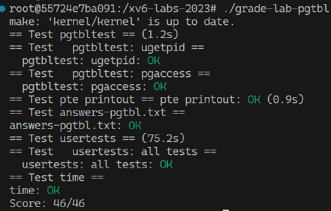 XV6 Lab - PageTables